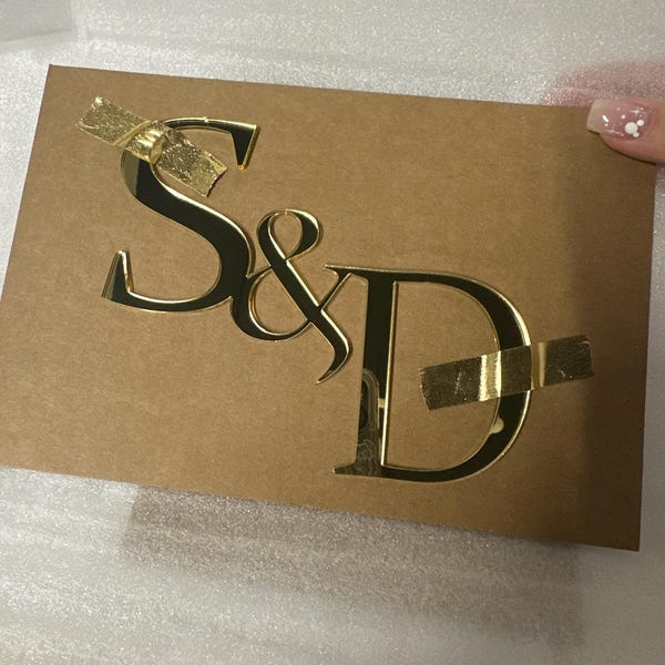 Custom Wedding Acrylic Initials Cake Topper | Elegant Personalized ...