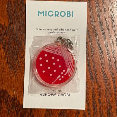 E.coli Blood Petri Dish Keychain / Microbiology Agar Art / Bacteria ...