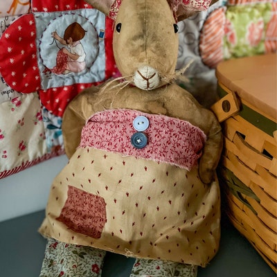 2016 E-PATTERN Primitive Folk Art Early Style Bunny Rabbit Doll With ...