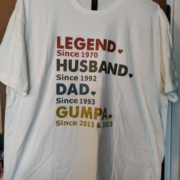 Custom Dad With Years Shirt, Papa With Year, Gift for Husband, Father's ...