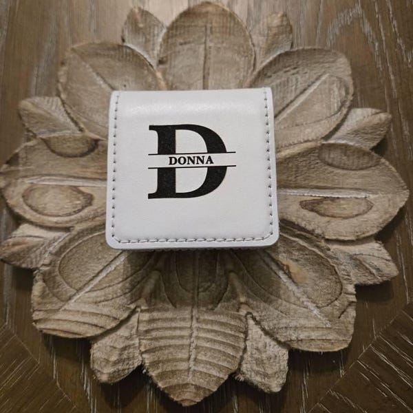 Personalized Leather Square Business Card Holder 2.5x2.5 in Custom ...