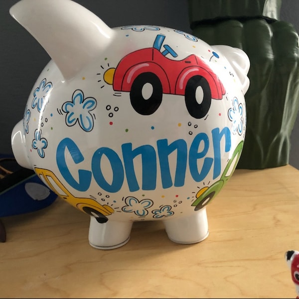 Large-custom Cars Personalized Piggy Bank - Etsy