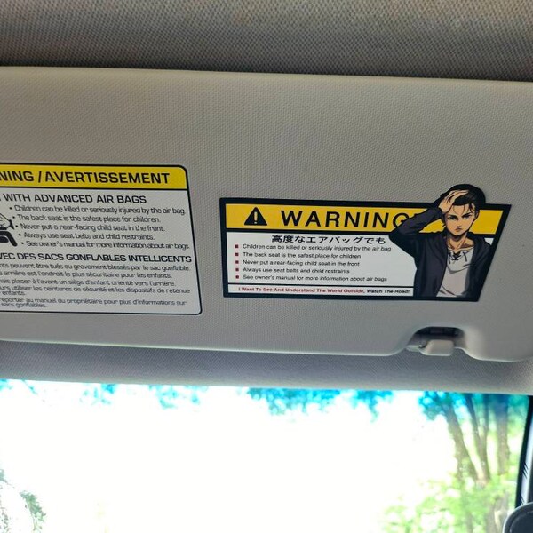 Anime Warning Sticker, Ninja Anime, Airbag Warning Sticker, Visor Anime ...