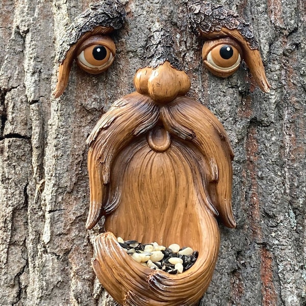 Tree Face Garden Decor – Tree Hugger Bird Feeder – Gift for Dad House ...