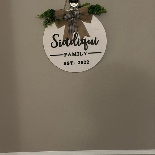 Personalized Family Door Sign, Last Name Hanger, Custom Wooden Welcome ...
