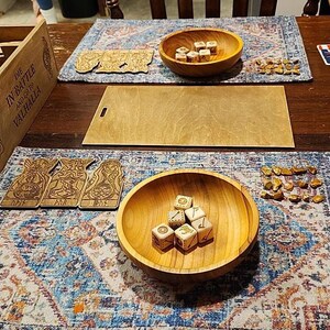 Orlog Game Set 20 Gods, 12 Dice, 30 Tokens, 30 Stones, 1 Wooden Box and ...