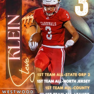 Blue & Red Fog Football Poster Canva Template - Etsy