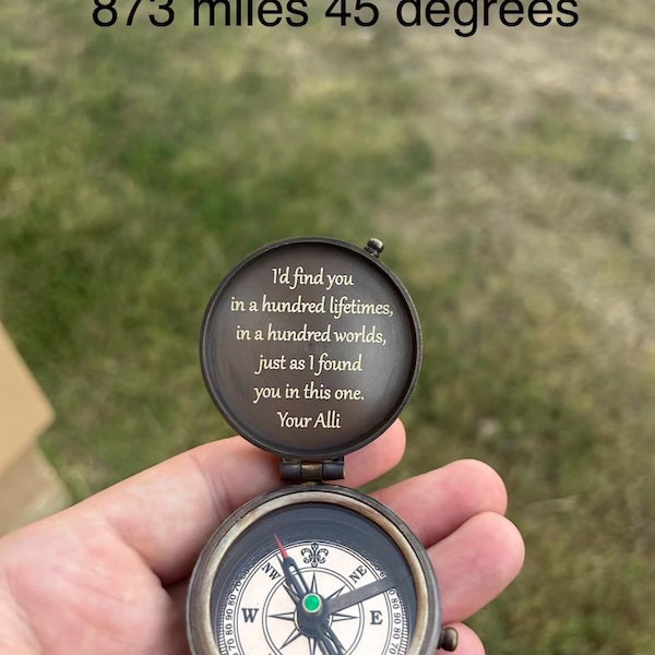 Personalized Brass Compass Birthday Gift for Husband, Wedding Gift ...