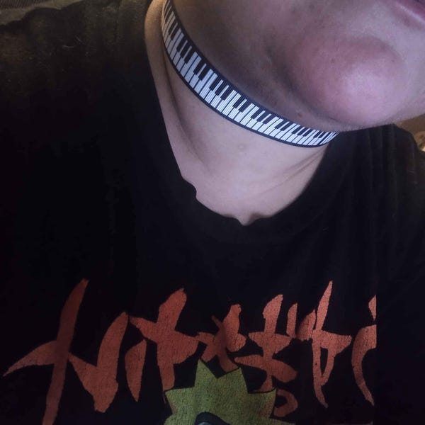 Black Music Note Choker, Music Symbol Choker, Black Music Themed ...