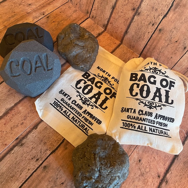Christmas Bag-bag of Coal-christmas Gift Bag-christmas Favor Bag-santa ...