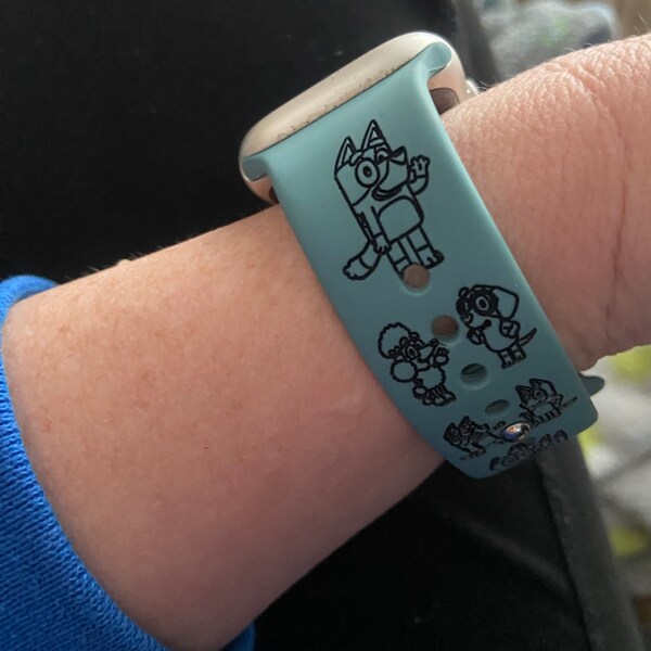 Bluey Apple Watch Band, Bluey Laser Engraved Watch Band, Personalized ...