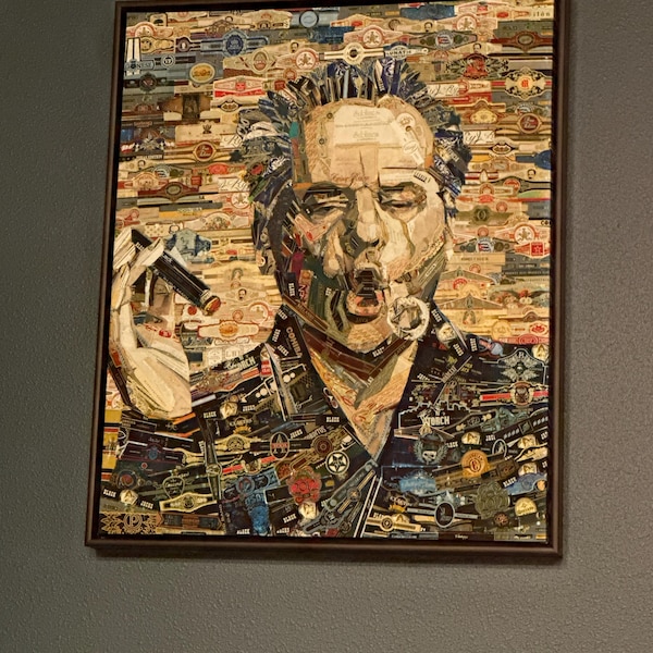 Jack Nicholson Cigar Band Collage Print - Man Cave Art - Etsy