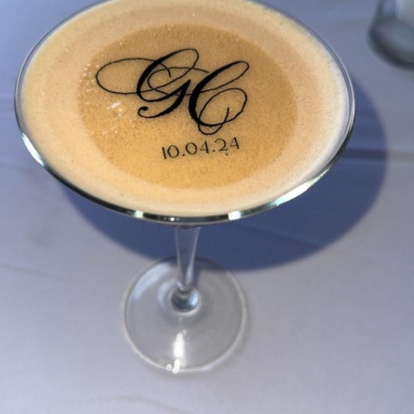 Custom Monogram Edible Clear DRINK Toppers, Wedding Cocktail Topper ...
