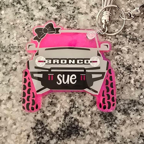 Customized Bronco Glitter Keychain. - Etsy