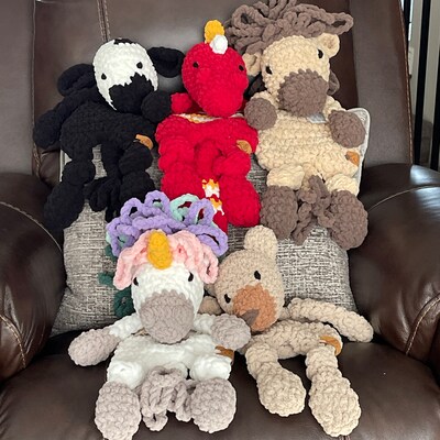 Crochet Monster Snuggler, Monster Plush, Emotional Support Monster ...