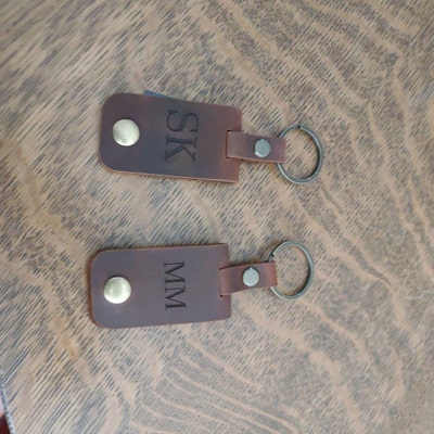 Personalized Photo Metal Tag Leather Keychain Engraved Leather Cover ...
