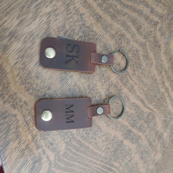 Personalized Photo Metal Tag Leather Keychain - Engraved Leather Cover ...
