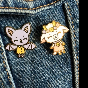 Tiny White Bat Hard Enamel Pin V2 Standard A Grade | Etsy