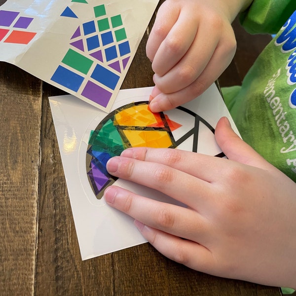 Cross Lantern Craft Kit for Kids, Faux Stained Glass Luminaries ...