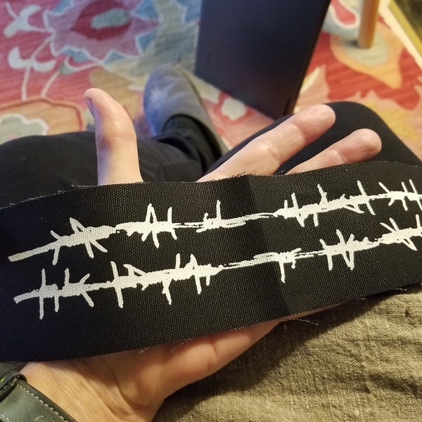 Barbed Wire Strip Patch Screen Printed Patch Punk Hardcore - Etsy