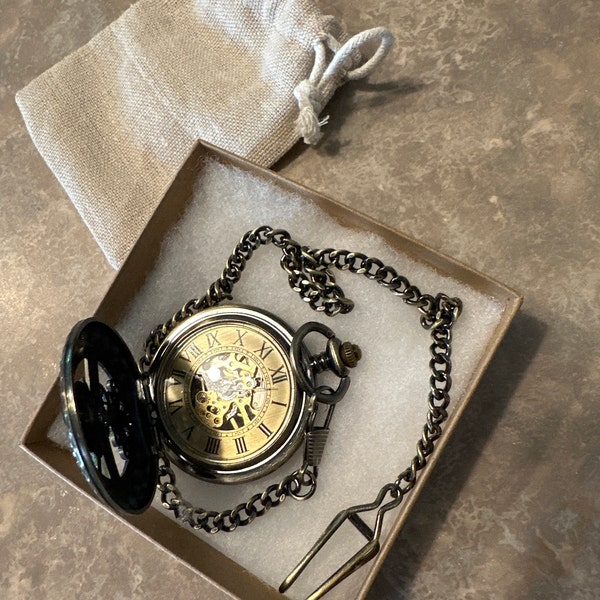 Personalized Sun & Moon Brass Pocket Watch Personalized for Groom ...