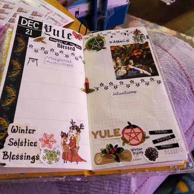 Yule Journal Stickers, Pagan Wicca Sabbat, Book of Shadows, Grimoire ...