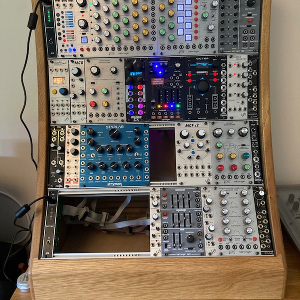 Angled 6U 84-126hp Solid Walnut Eurorack Case With Rails and M3 Nuts - Etsy