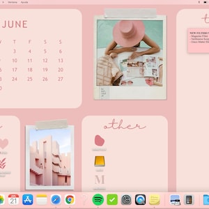 EDITABLE CALENDAR Desktop Wallpaper Pink Desktop Wallpaper Organizer ...