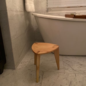 Acacia Stool Three-legged Bathroom Stool Chair Shower Stool Shower ...