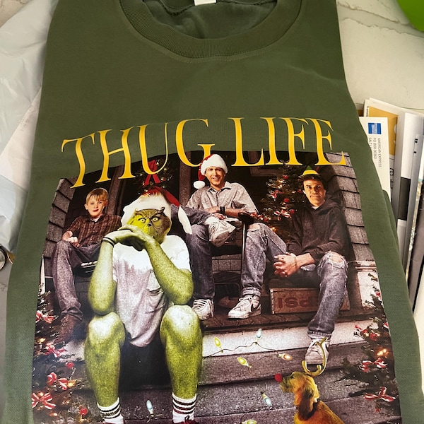 Thug Life Grinch Sweatshirt, Grinchmas Season Christmas Friends ...