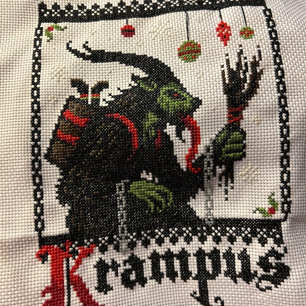 Gruss Vom Krampus - Cross Stitch Pattern - Modern, Macabre, Christmas ...