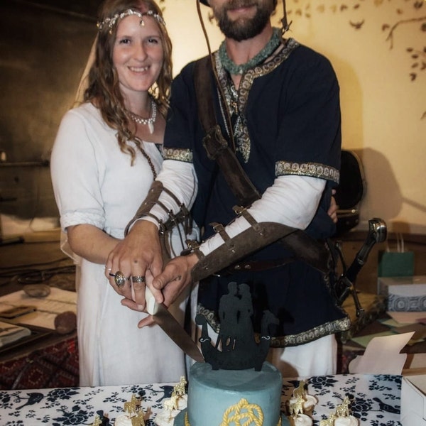 Custom Viking Ship Wedding Cake Topper,viking Cake Topper,bride Groom ...