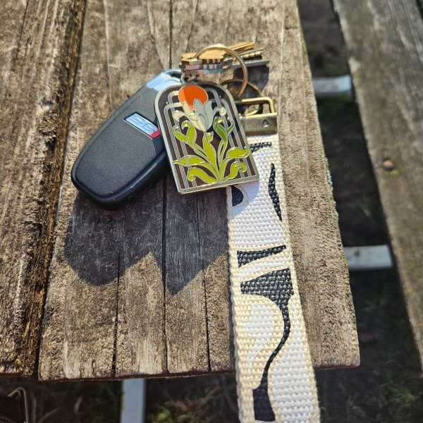 Swirl Spiral Custom Keychain Wristlet / Key Fob Keychain Lanyard Strap ...