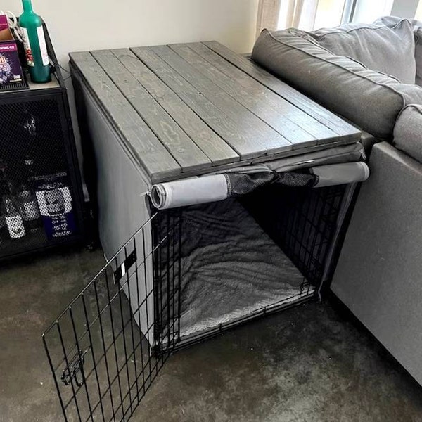 Dog Kennel Wood Table Top, Kennel Topper, Dog Crate Top, Pet Supplies ...
