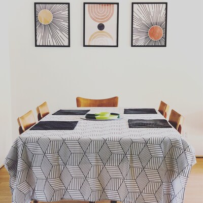 Mid Century Modern Geometric Sun Print Set of 3 Prints, Digital ...