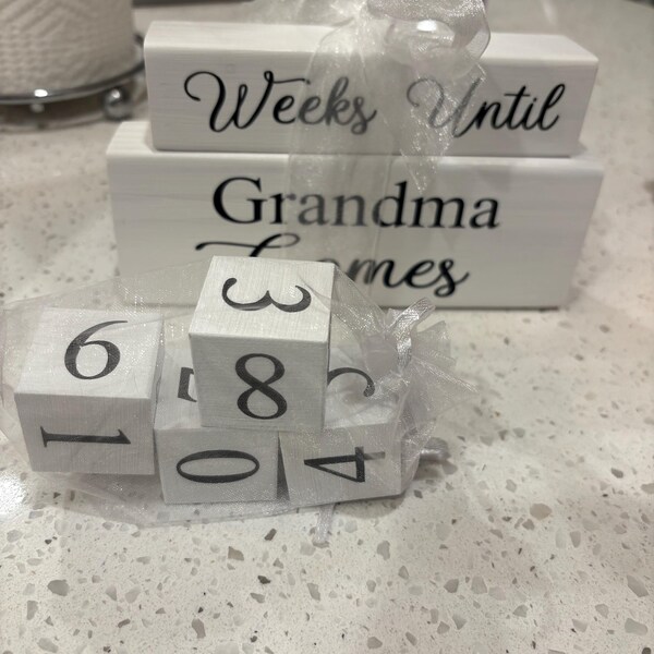 Engagement Gift - Wedding Countdown Blocks - Days Until/years as Custom Mr and Mrs Gift for the ...