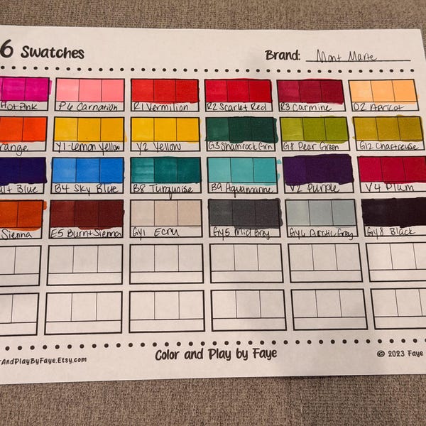 Crayola Super Tips 50 Swatch Chart for Marker Set | DIY Printable PDF ...