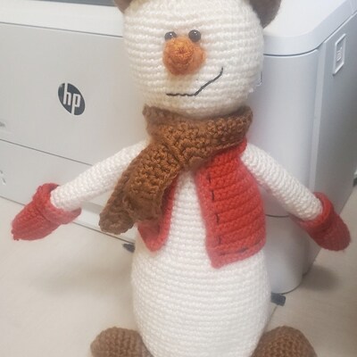 Crochet Pattern Amigurumi Snowman With Christmas Tree DIY Christmas Toy ...