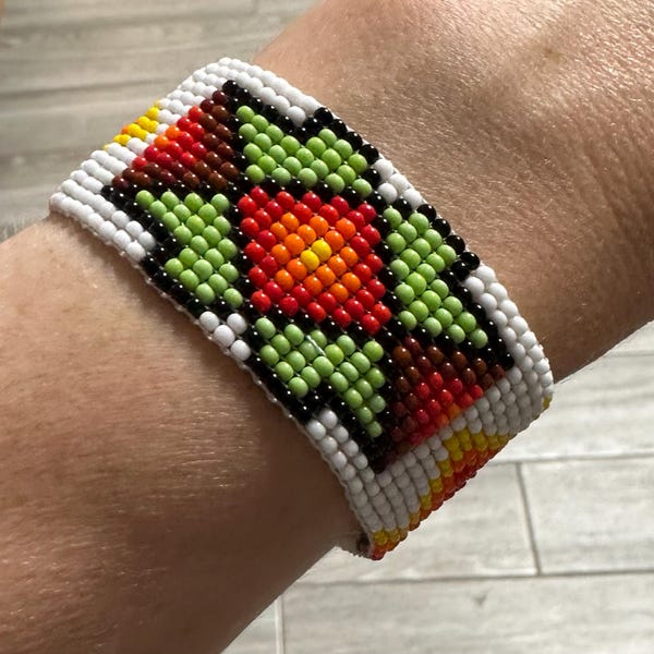 Handmade Mexican Beaded Bracelet: Maya Inspired Glass Beadwork - Etsy
