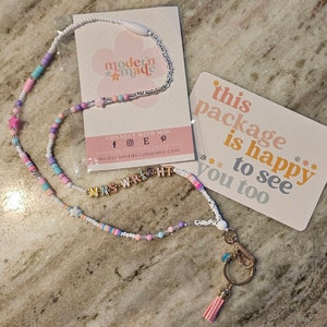 Happy Stars Teacher Lanyard, Teacher Gift, Badge Necklace, Fun Lanyard ...