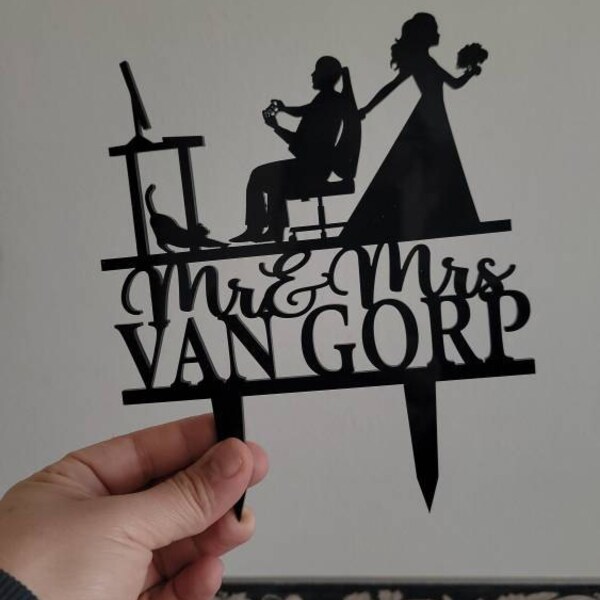 GAME OVER Cake Topper, Gamer Wedding Cake Topper, Video Game Wedding ...