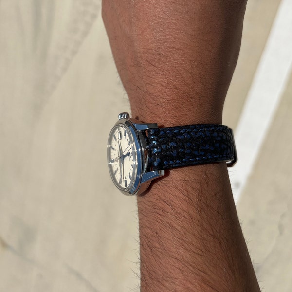 Shark Skin Watch Strap, Shark Skin Watch Strap, Blue Watch Strap, Blue ...