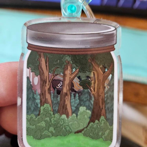 Cryptid Shaker Jar Keychain - Sasquatch, Mothman, Jackalope, Fresno ...