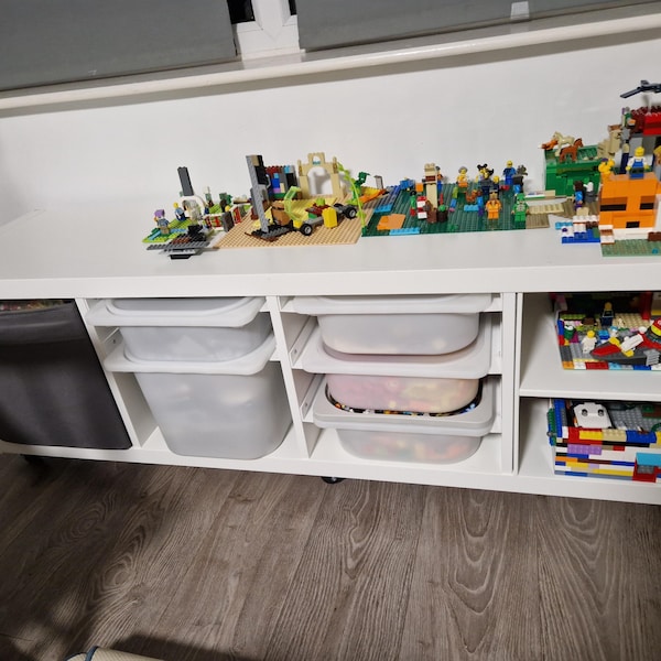 Ikea Kallax Insert Rail System With Trofast Sorting Boxes, Boxes for ...