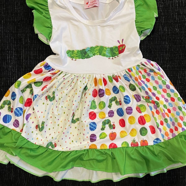 Hungry Caterpillar Inspired Book Character Flutter Sleeve Dress - Etsy