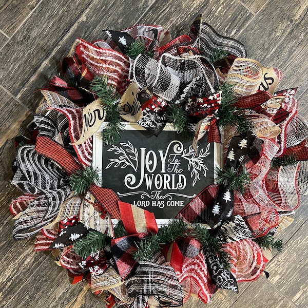 DIY Wreath Kit Joy to the World Christmas Wreath Kit - Etsy