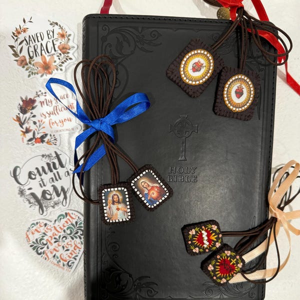 Traditional Brown Scapular Without Embroidered Design - 100% Woven Wool ...