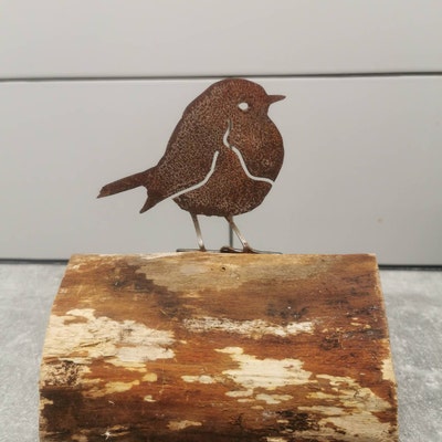 Rusty Metal Robin Steel Robin Decoration Rusty Bird Wild - Etsy