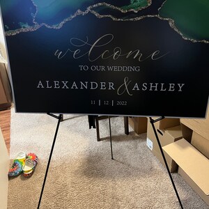 Large 65 Black Metal Easel Stand, Wedding Sign Tripod Stand ...