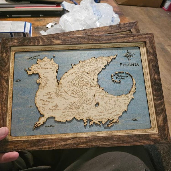 3D Wood Engraved Map of Pantala Wings of Fire Map - Etsy